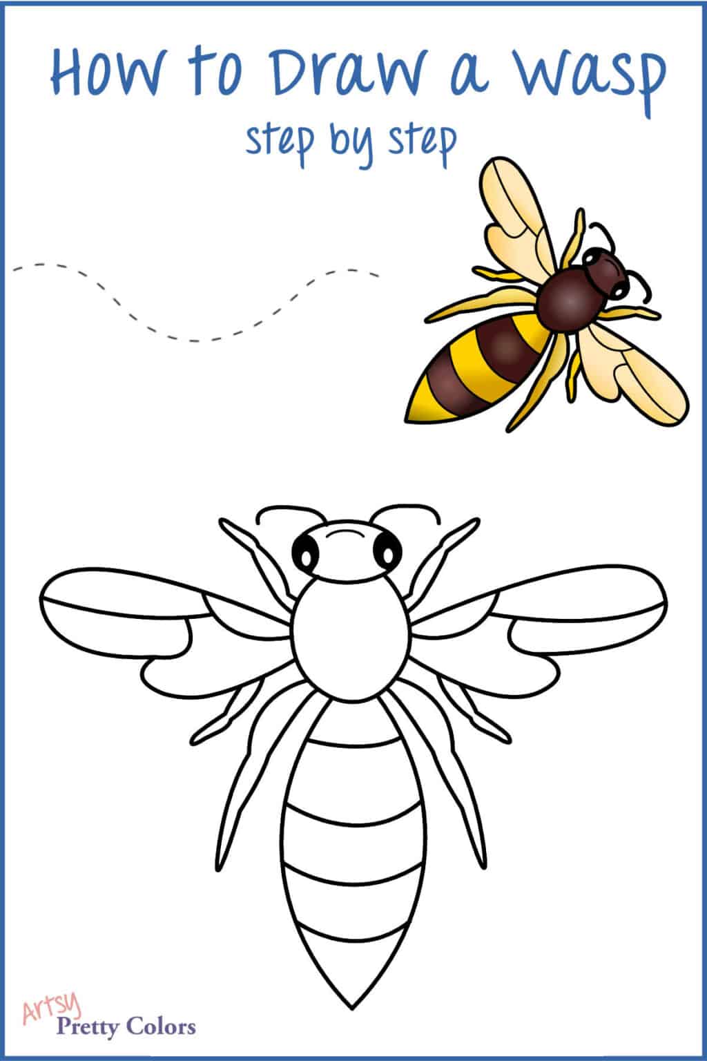 How to Draw a Wasp - Artsy Pretty Colors