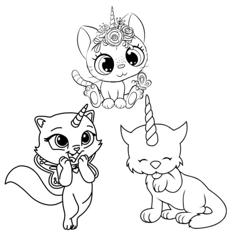 41 Cutest Unicorn Cat Coloring Pages (Free!) - Artsy Pretty Colors