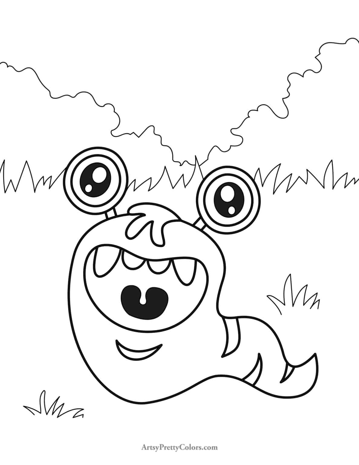 Monster Coloring Pages for Free - Artsy Pretty Colors