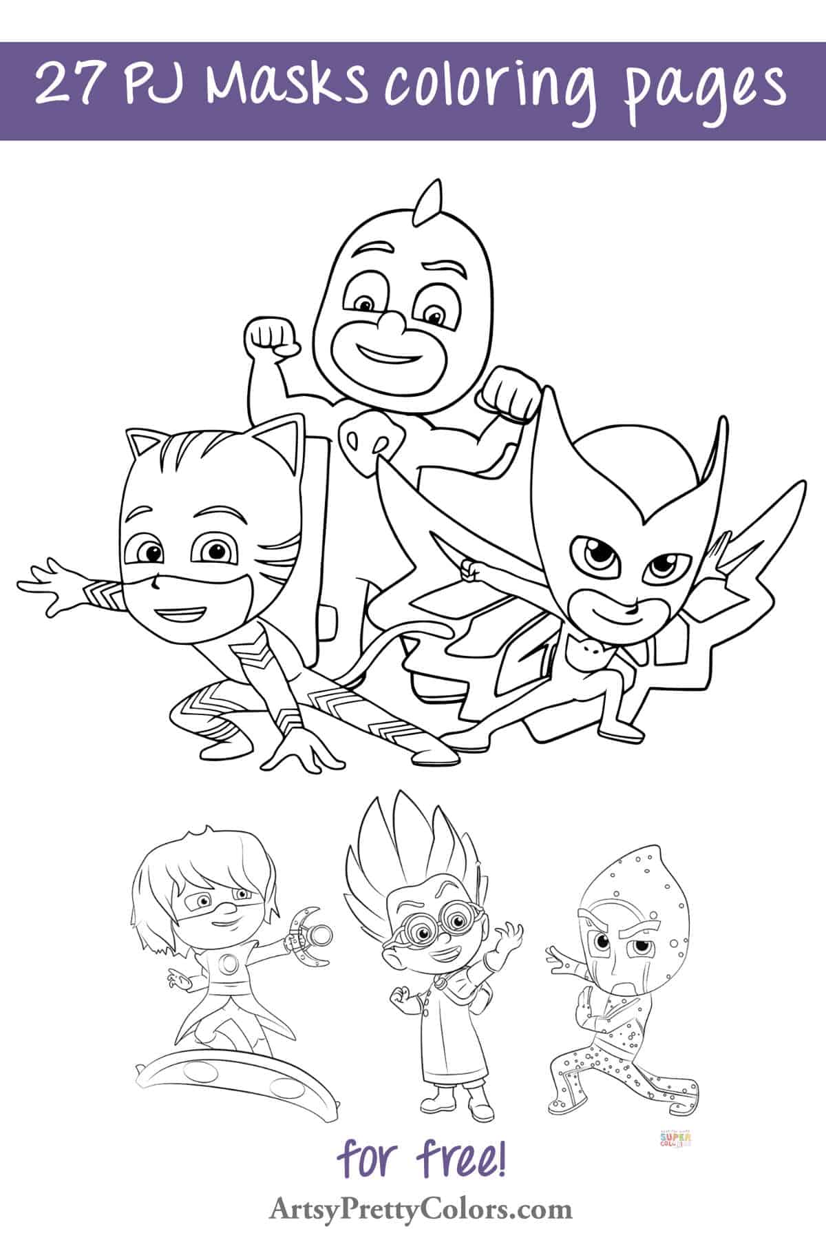 PJ Masks Coloring Pages - Artsy Pretty Colors