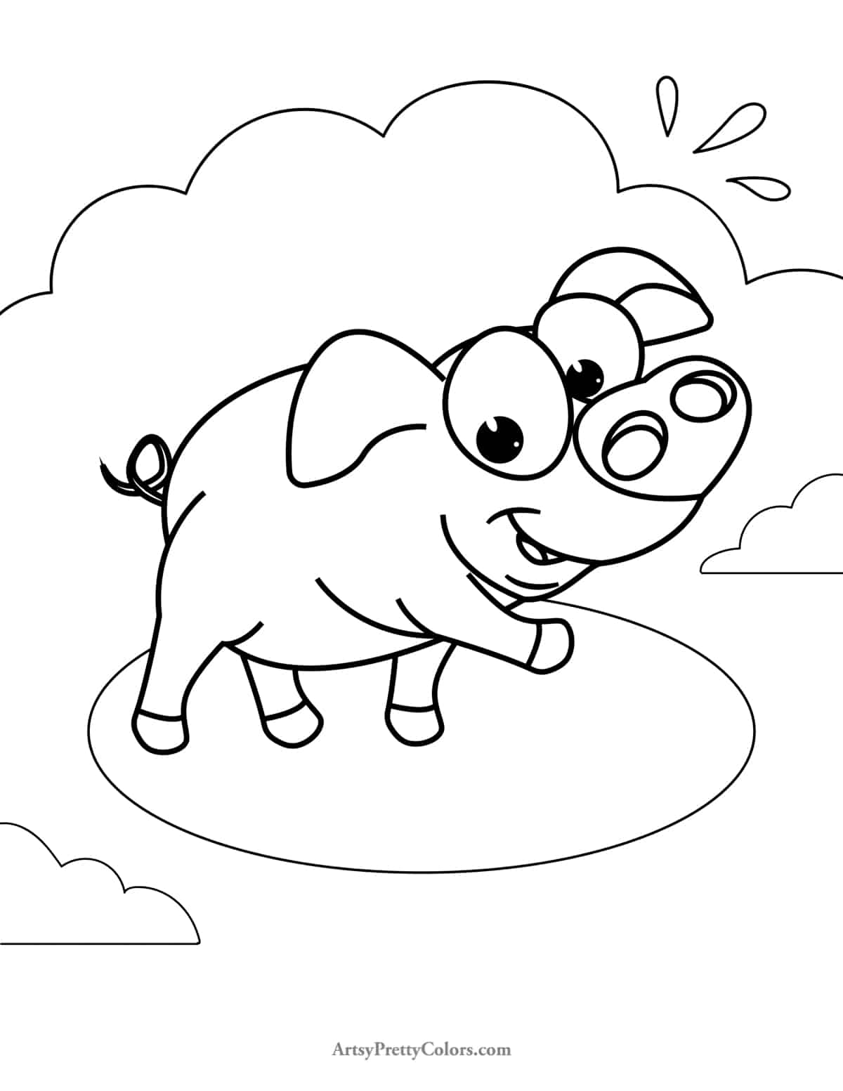 Cute Pig Coloring Pages –For free - Artsy Pretty Colors