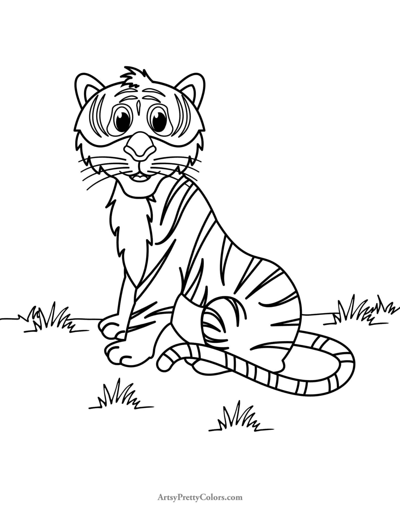 15 Free Cute Tiger Coloring Pages - Artsy Pretty Colors