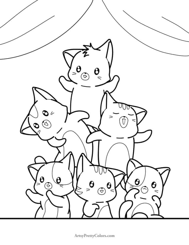 25 Cute Kitten Coloring Pages for Free - Artsy Pretty Colors