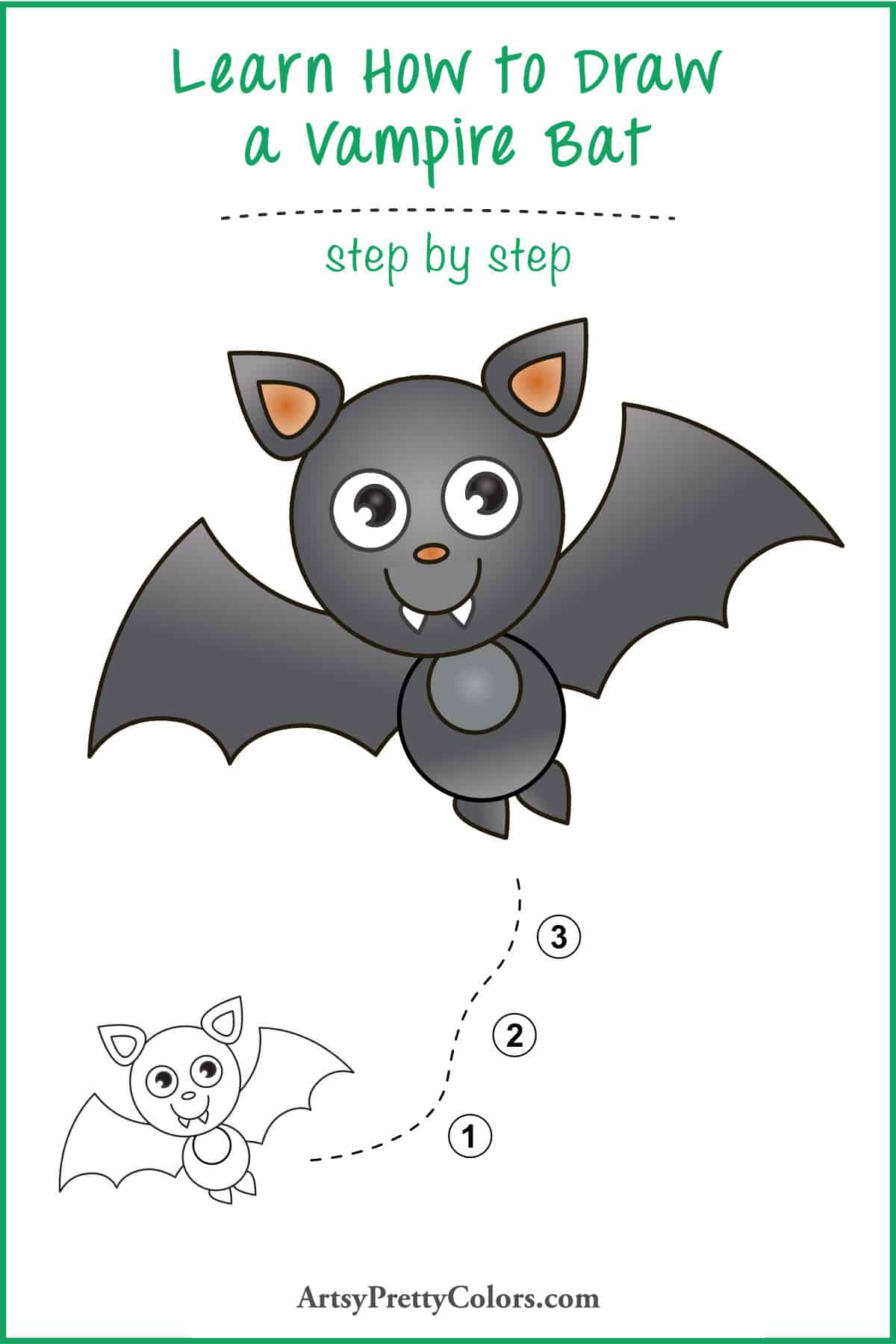 How To Draw A Bat –Fun and Easy! - Artsy Pretty Colors