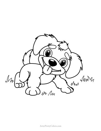 35 Cute Puppy Coloring Pages for Free - Artsy Pretty Colors