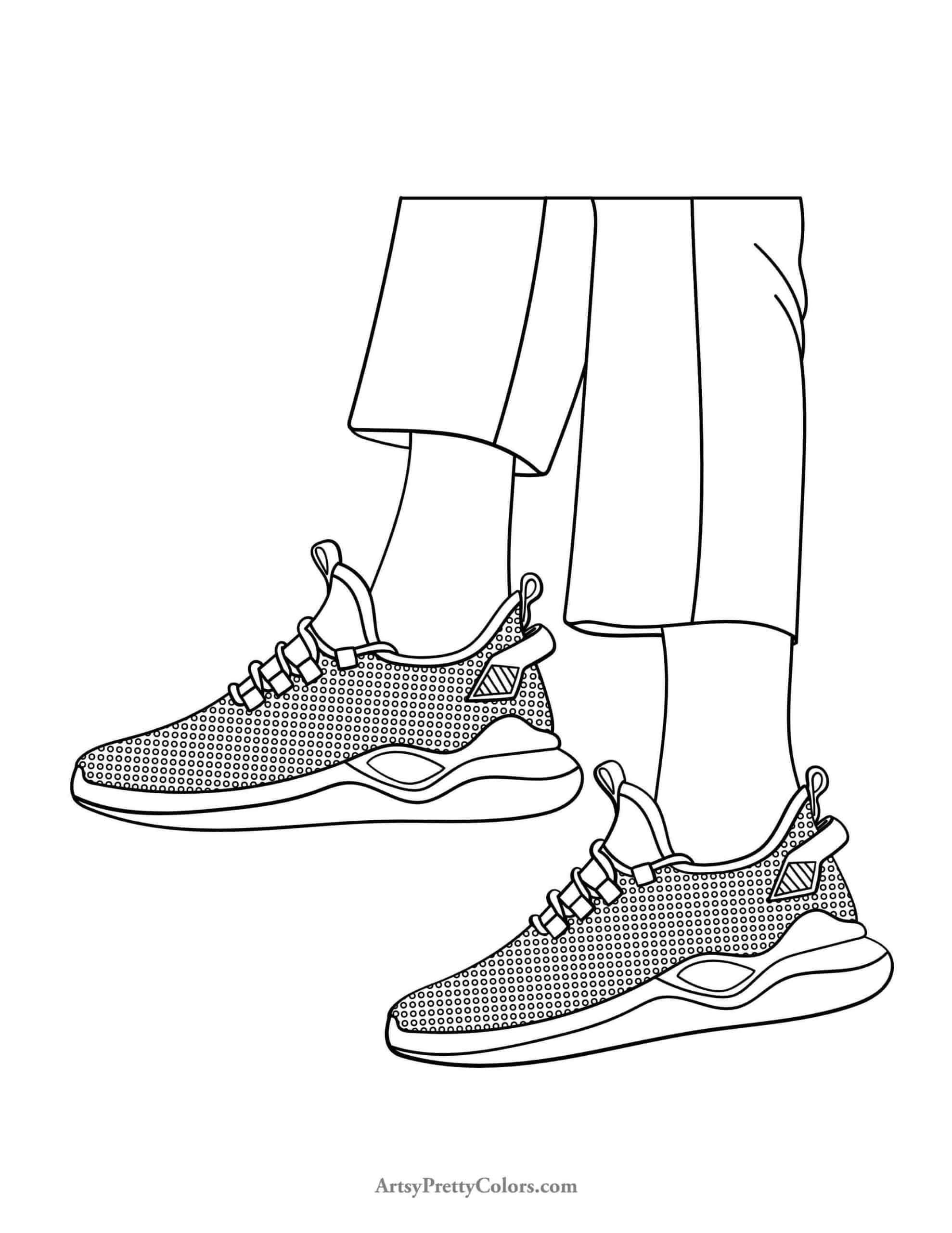 Free Shoes Coloring Pages - Artsy Pretty Colors