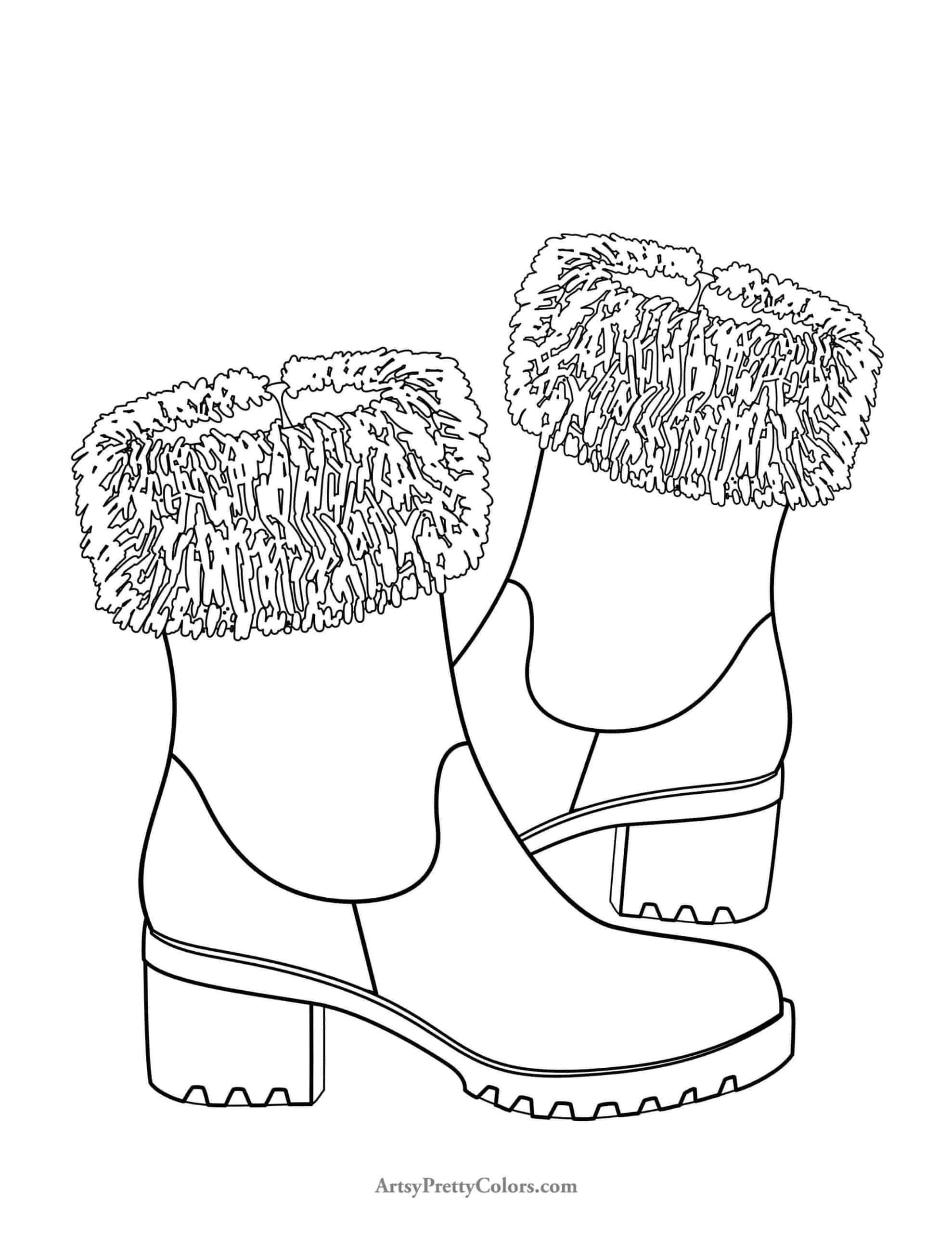 Free Shoes Coloring Pages - Artsy Pretty Colors