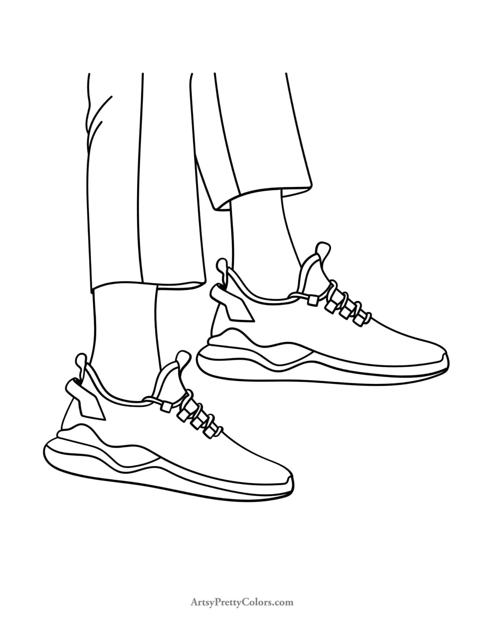 Free Shoes Coloring Pages - Artsy Pretty Colors