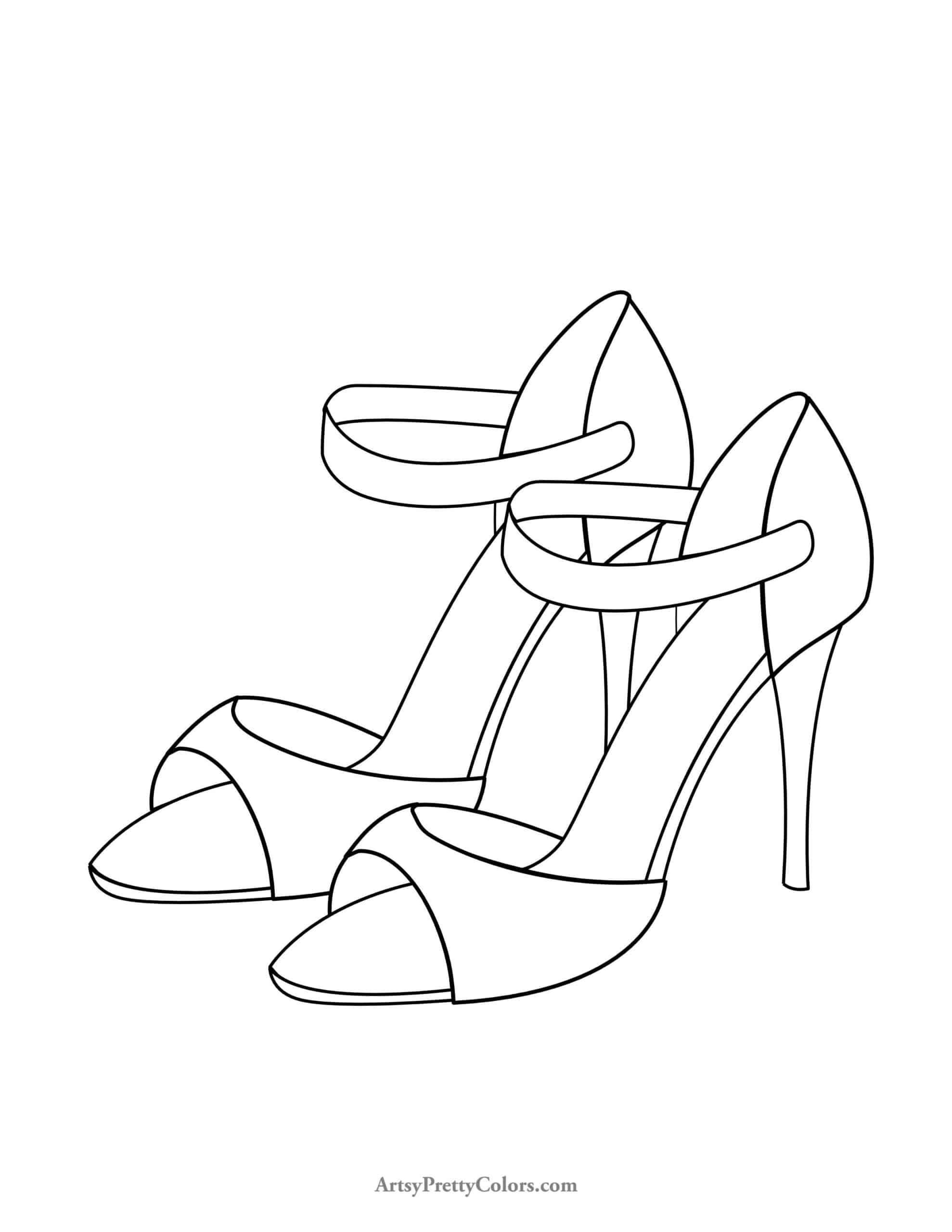 Free Shoes Coloring Pages - Artsy Pretty Colors