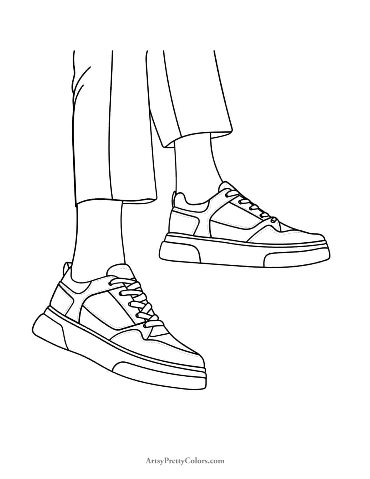 Free Shoes Coloring Pages - Artsy Pretty Colors