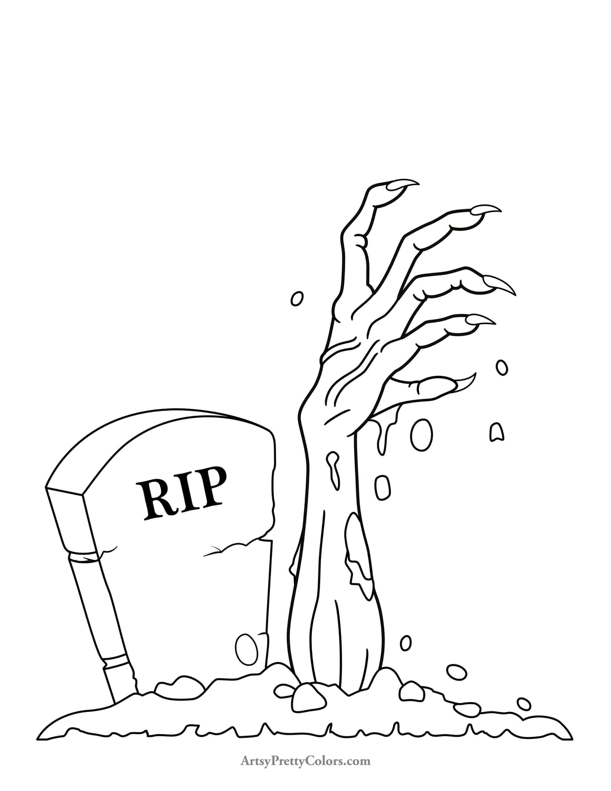 Free Zombie Coloring Pages - Artsy Pretty Colors