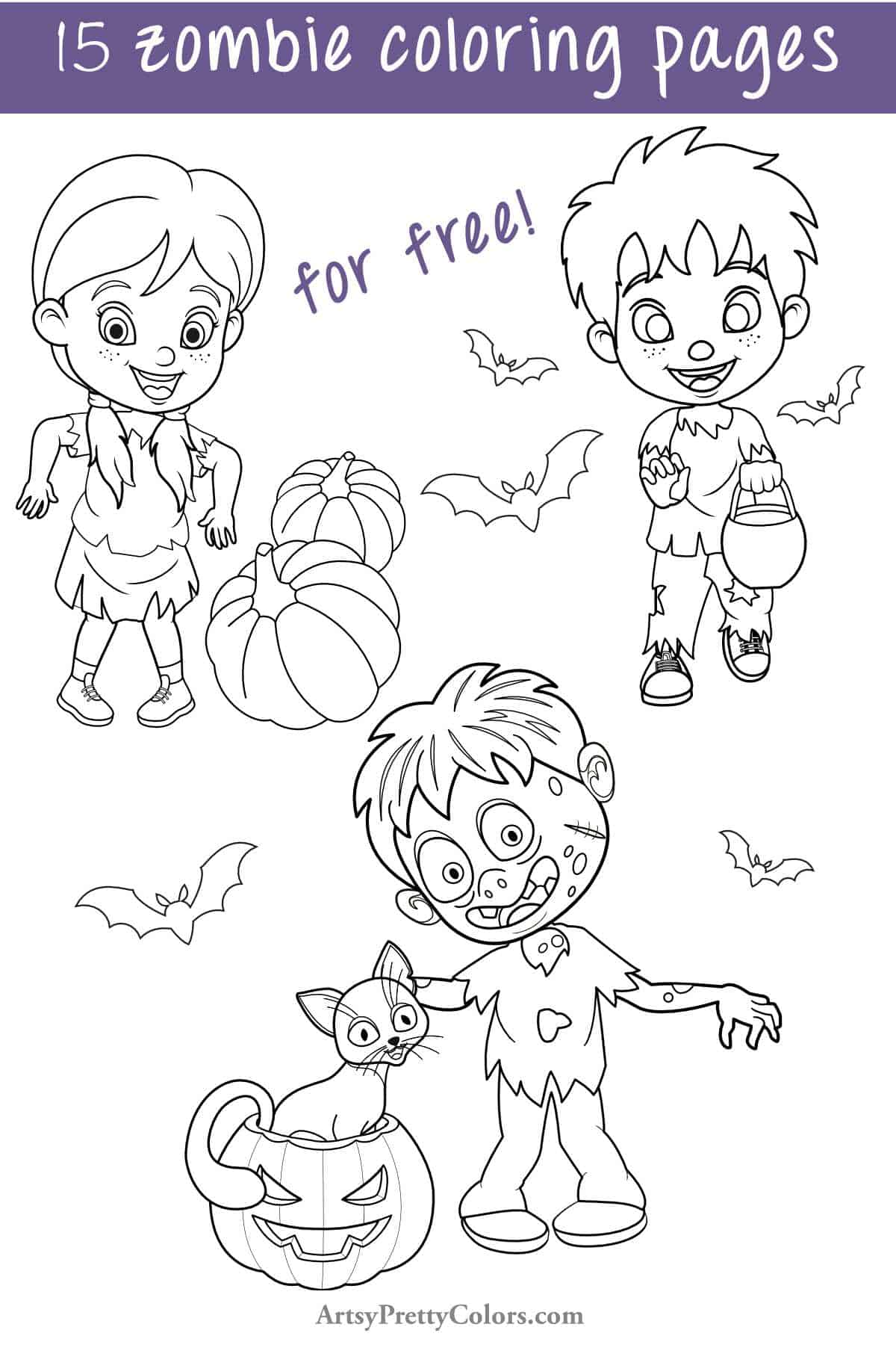 Free Zombie Coloring Pages - Artsy Pretty Colors
