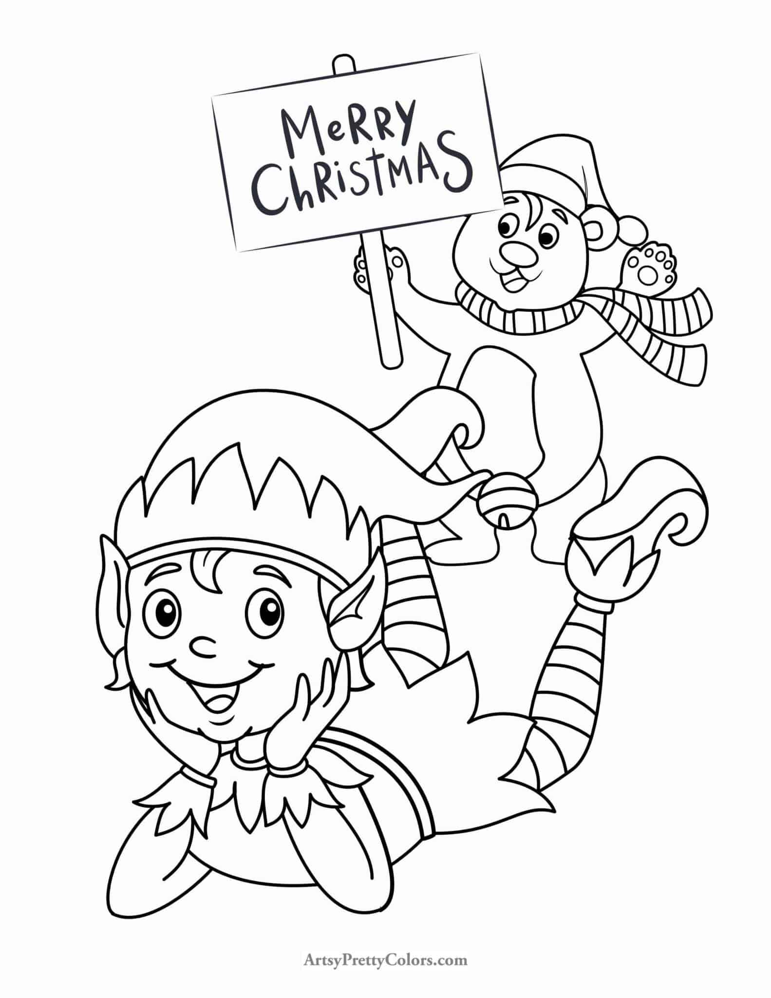 17 Cute Elf Coloring Pages -For Holiday Fun - Artsy Pretty Colors