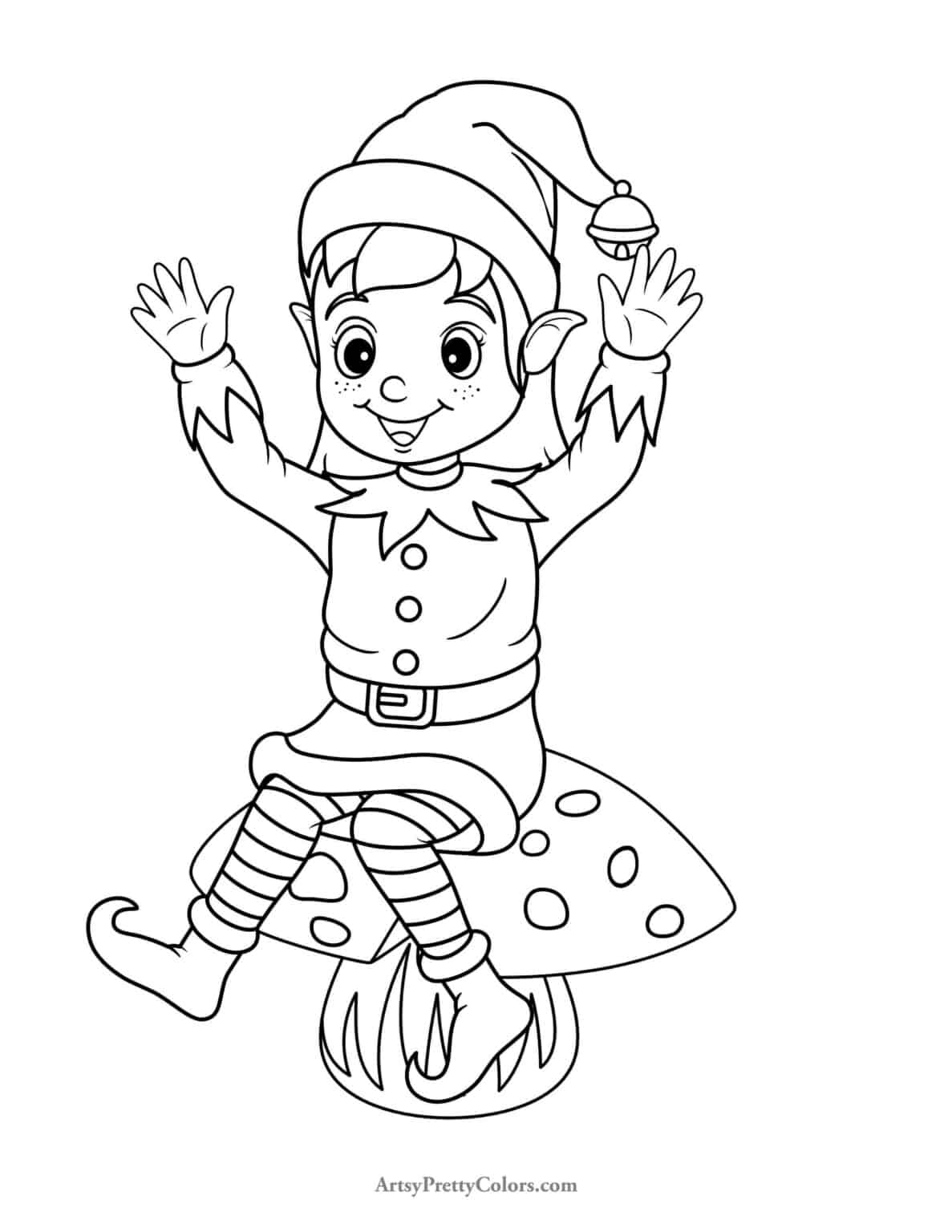 17 Cute Elf Coloring Pages -For Holiday Fun - Artsy Pretty Colors