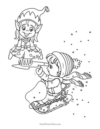 17 Cute Elf Coloring Pages -For Holiday Fun - Artsy Pretty Colors