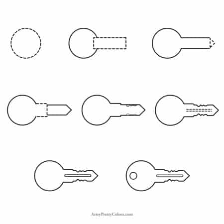 How To Draw A Key –In Easy Steps - Artsy Pretty Colors