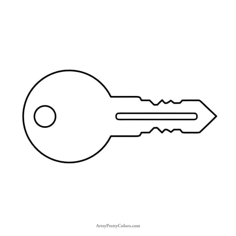 How To Draw A Key –In Easy Steps - Artsy Pretty Colors
