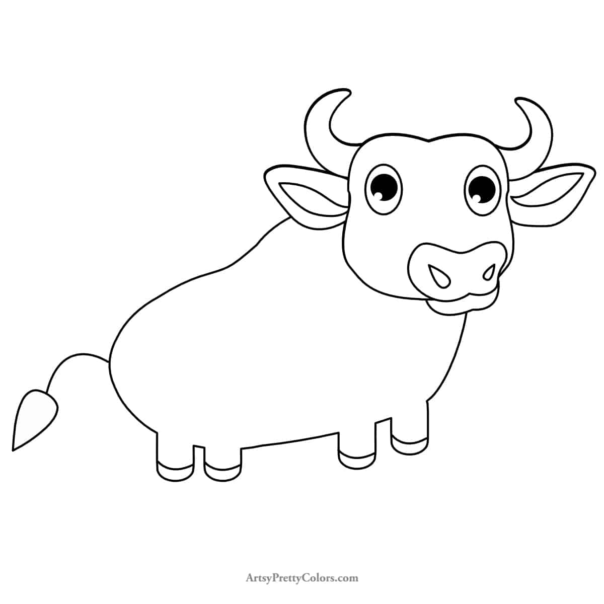 How To Draw A Bull (Step by Step) - Artsy Pretty Colors