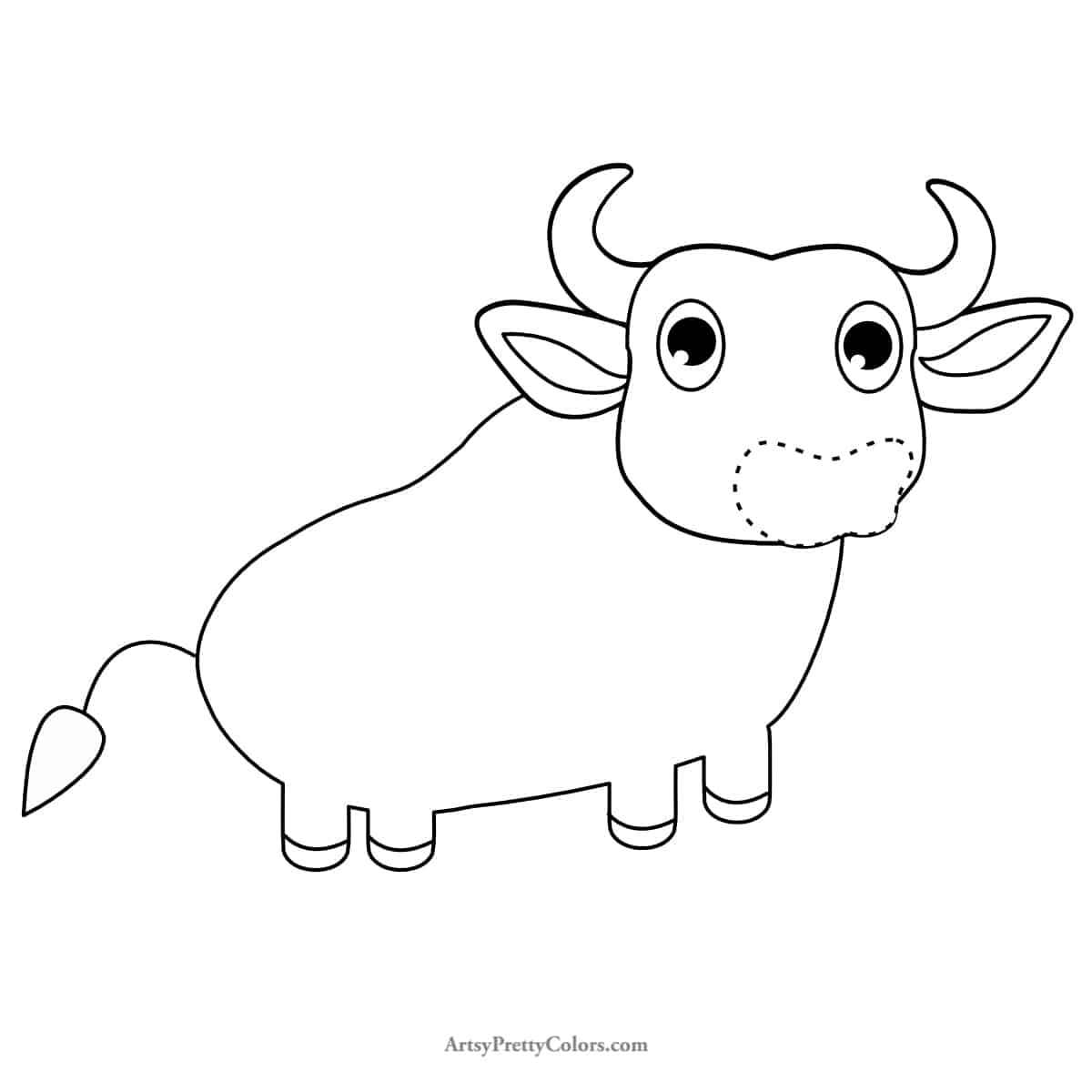 How To Draw A Bull (Step by Step) - Artsy Pretty Colors