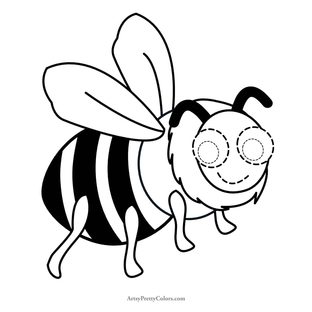 How To Draw A Bumblebee Step-By-Step - Artsy Pretty Colors