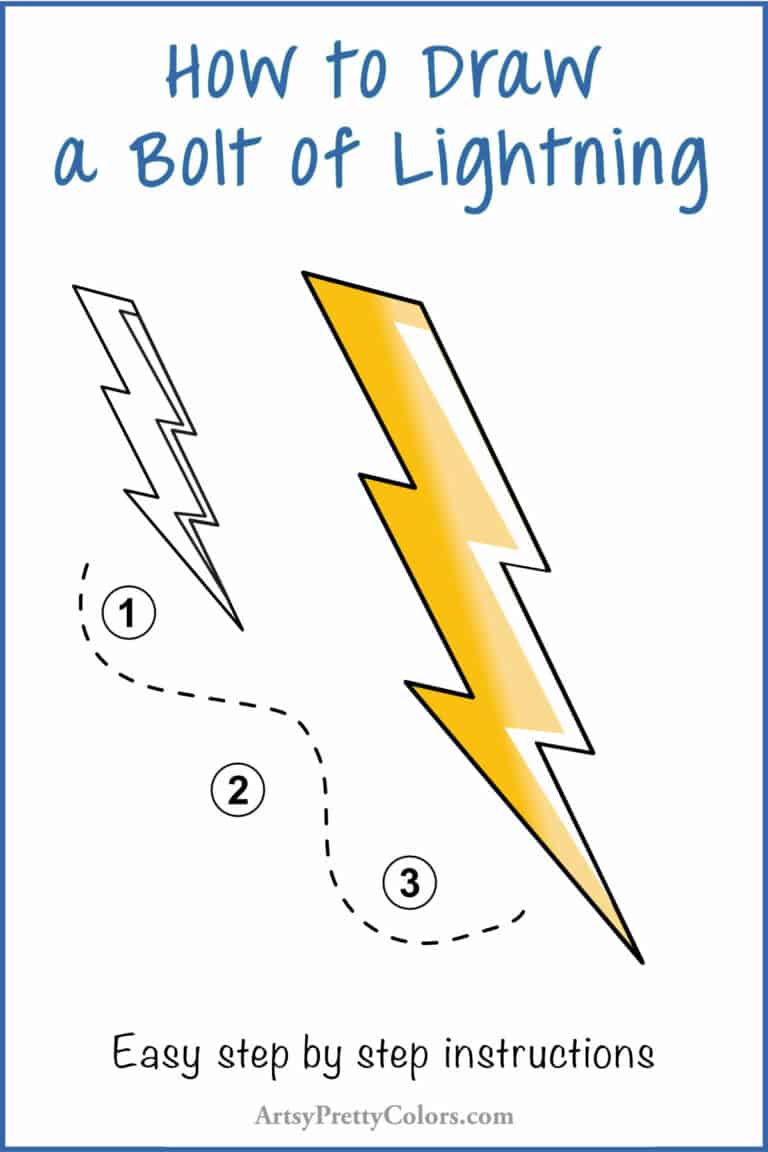 How To Draw A Lightning Bolt: Step By Step - Artsy Pretty Colors