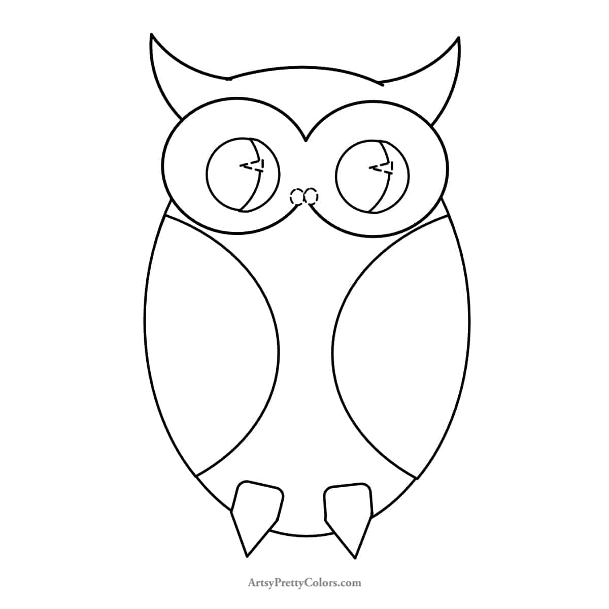 How To Draw An Owl –Step By Step Tutorial - Artsy Pretty Colors