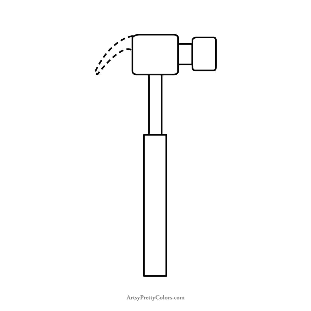 How To Draw A Hammer Step By Step - Artsy Pretty Colors