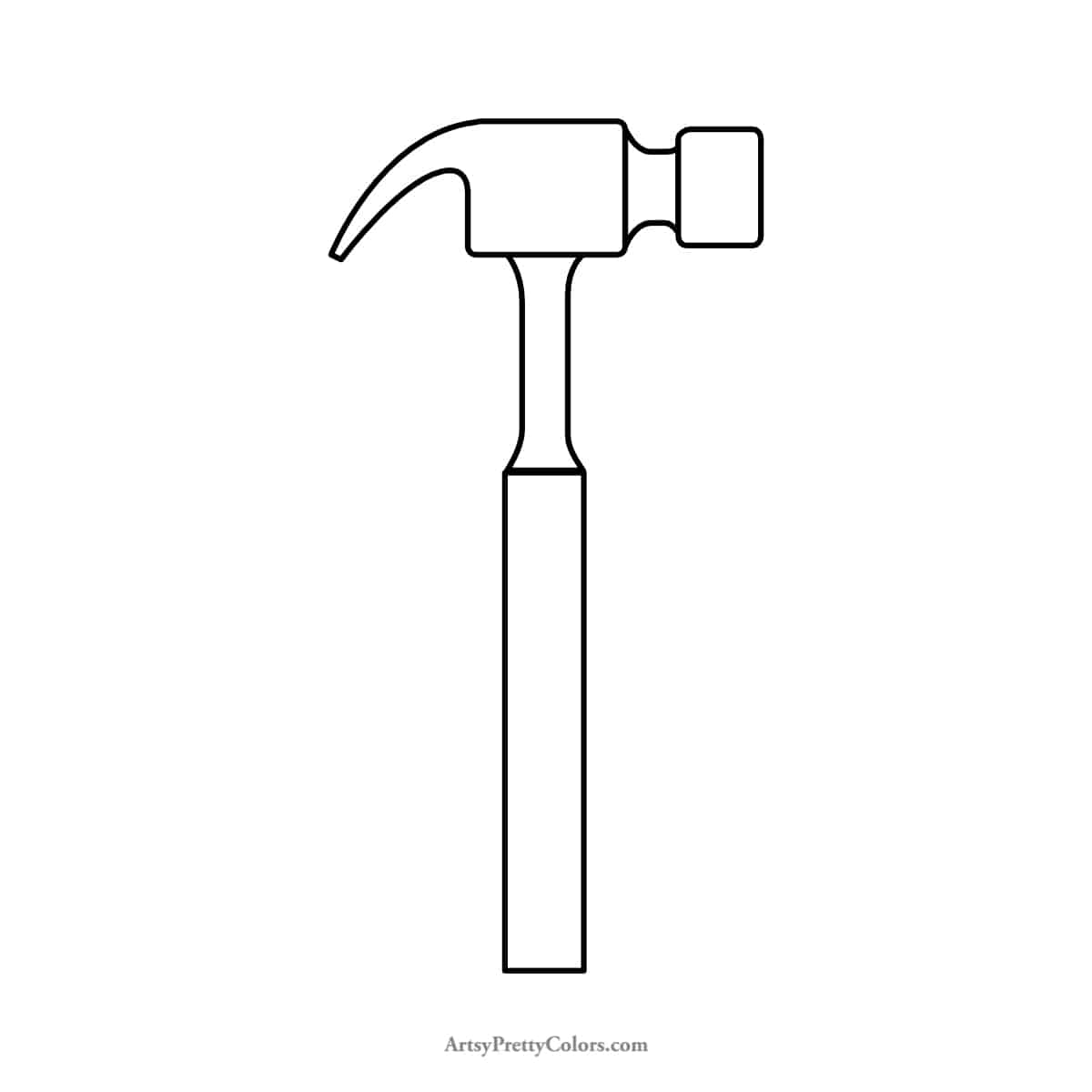 How To Draw A Hammer Step By Step - Artsy Pretty Colors