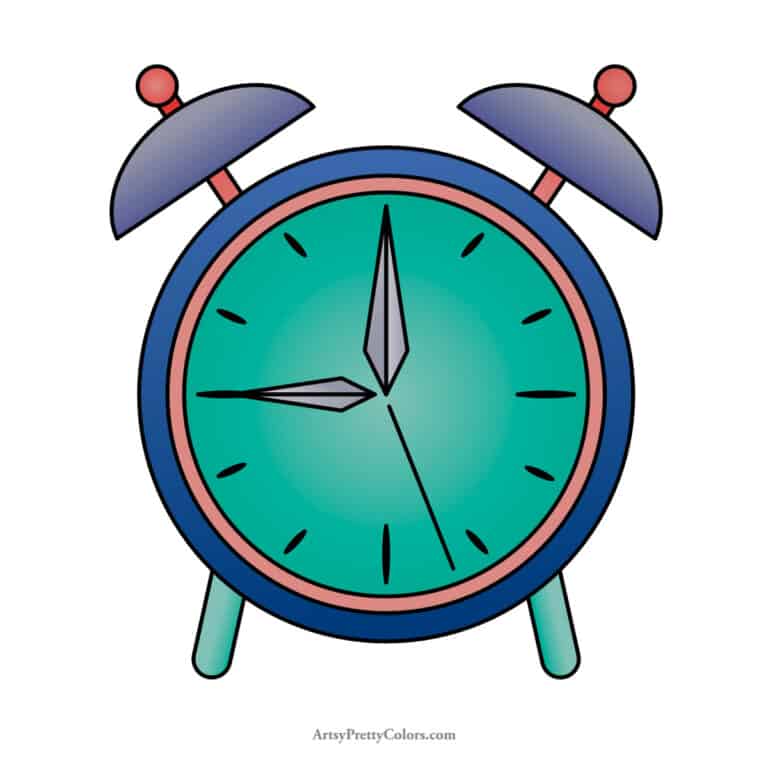 How To Draw A Clock Step By Step - Artsy Pretty Colors