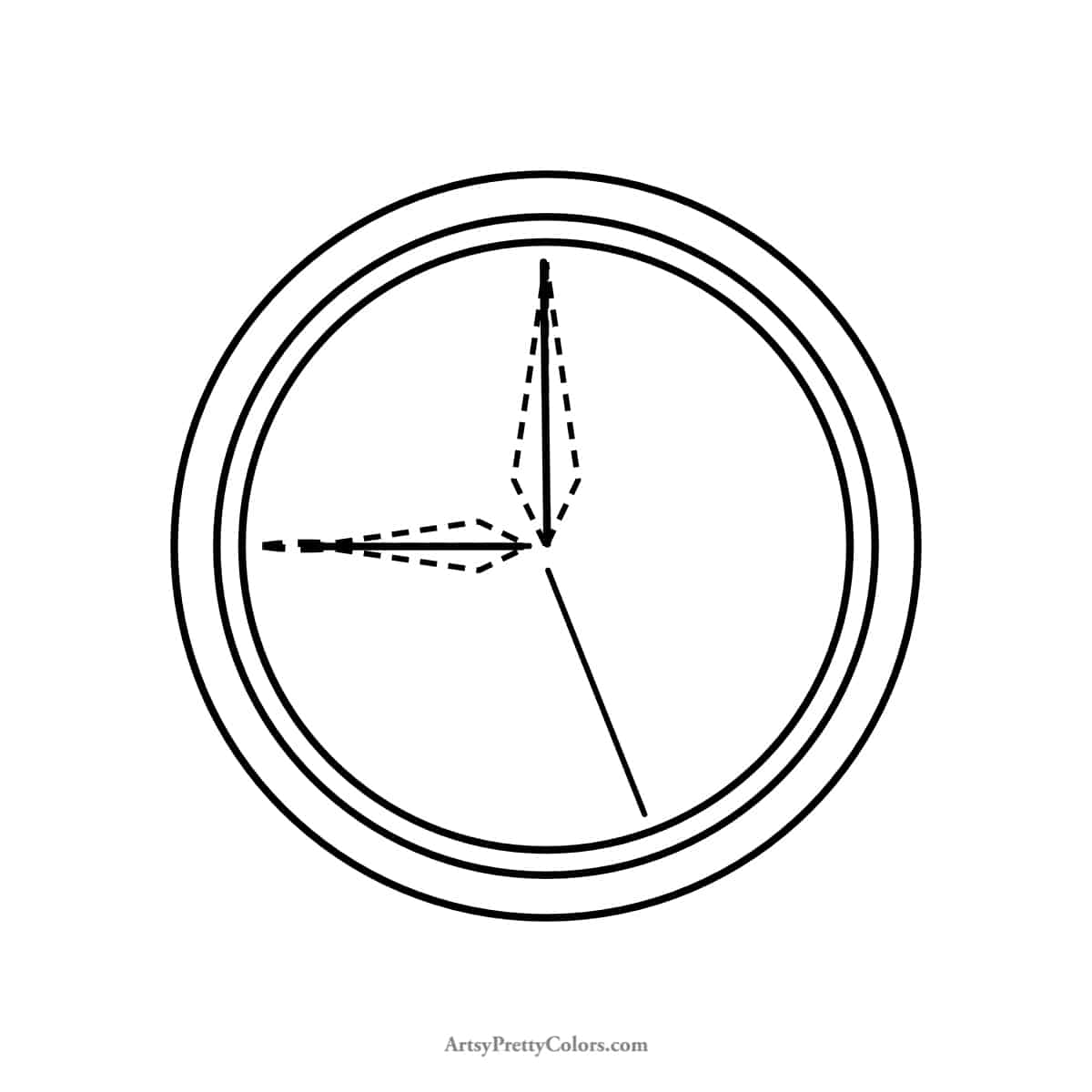 How To Draw A Clock Step By Step - Artsy Pretty Colors