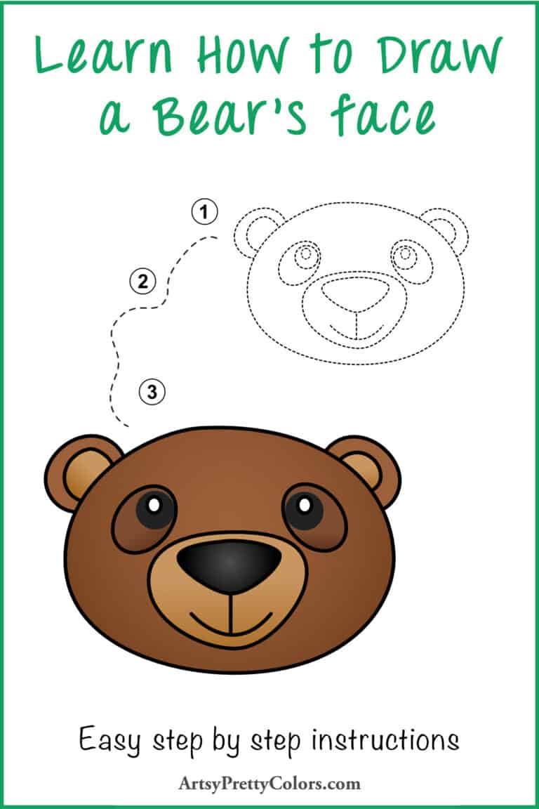 How To Draw A Bear Face - Artsy Pretty Colors