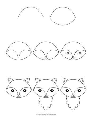 How to Draw An Easy Fox Head - Artsy Pretty Colors