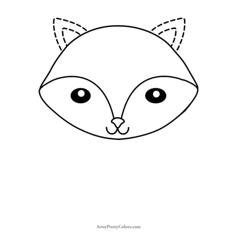 How to Draw An Easy Fox Head - Artsy Pretty Colors