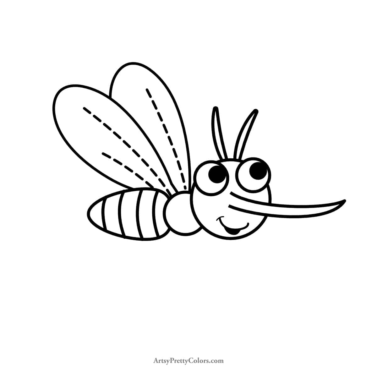 How To Draw A Mosquito (Easy!) - Artsy Pretty Colors