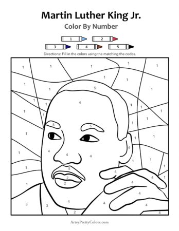 Martin Luther King Color By Number - Artsy Pretty Colors