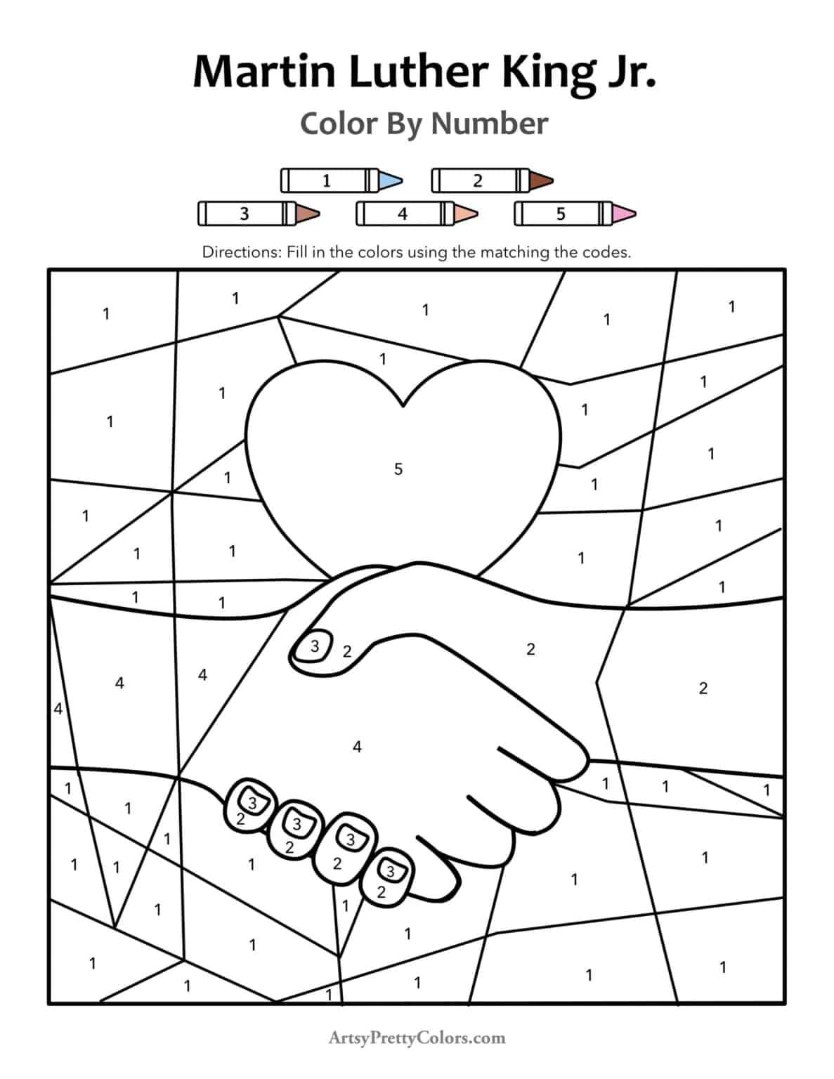 Martin Luther King Color By Number - Artsy Pretty Colors