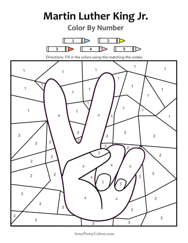 Martin Luther King Color By Number - Artsy Pretty Colors
