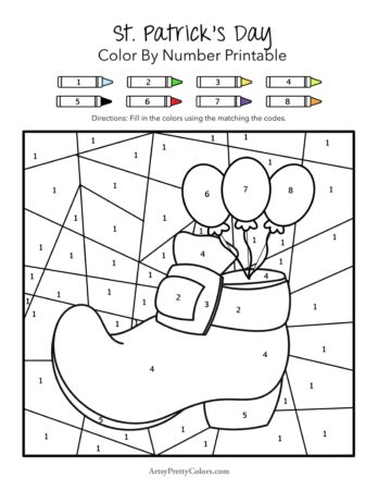 Free St. Patrick's Color By Number Printables - Artsy Pretty Colors