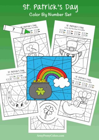 Free St. Patrick's Color By Number Printables - Artsy Pretty Colors