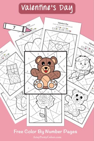 Valentine Color By Number Worksheets (Free!) - Artsy Pretty Colors