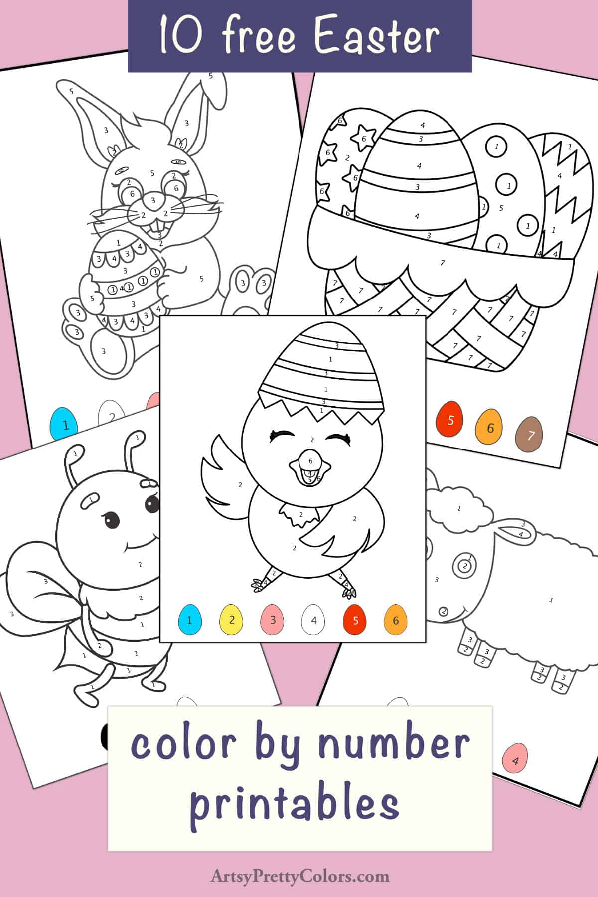 Free Easter Color By Number Printables - Artsy Pretty Colors