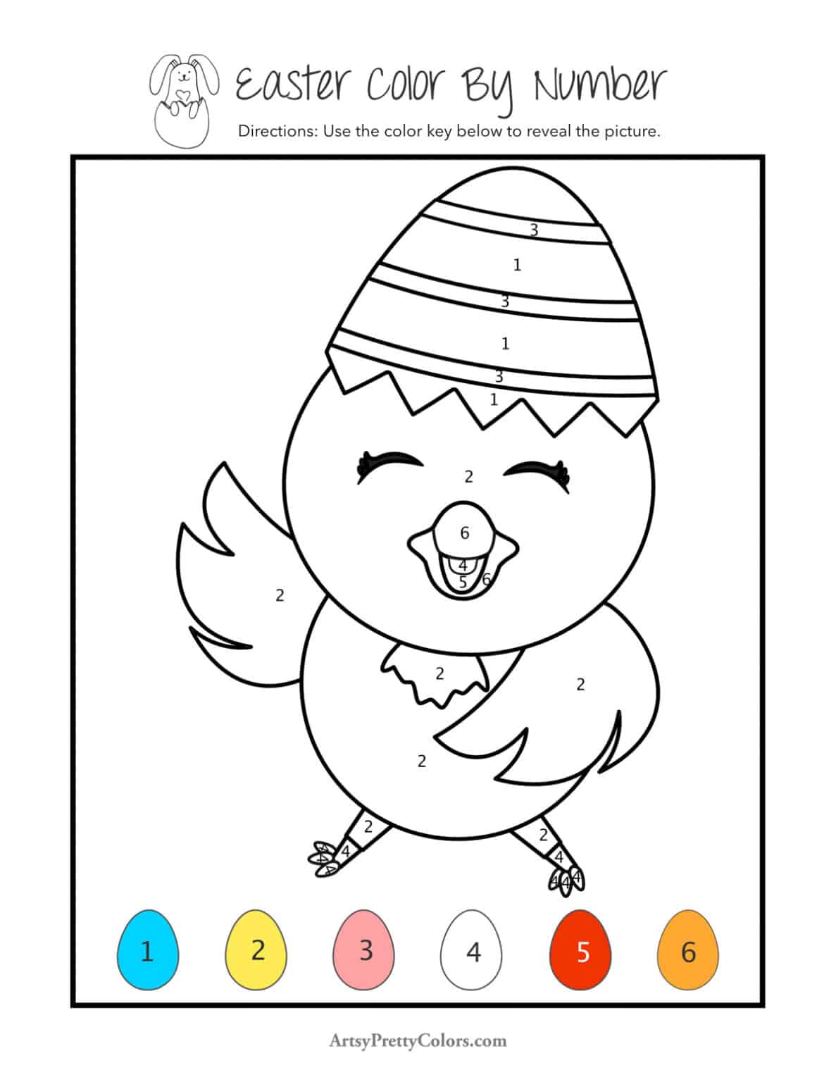 Free Easter Color By Number Printables - Artsy Pretty Colors