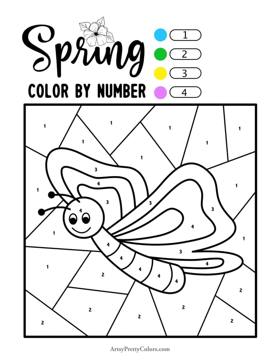 Spring Color By Number (Free Printables) - Artsy Pretty Colors