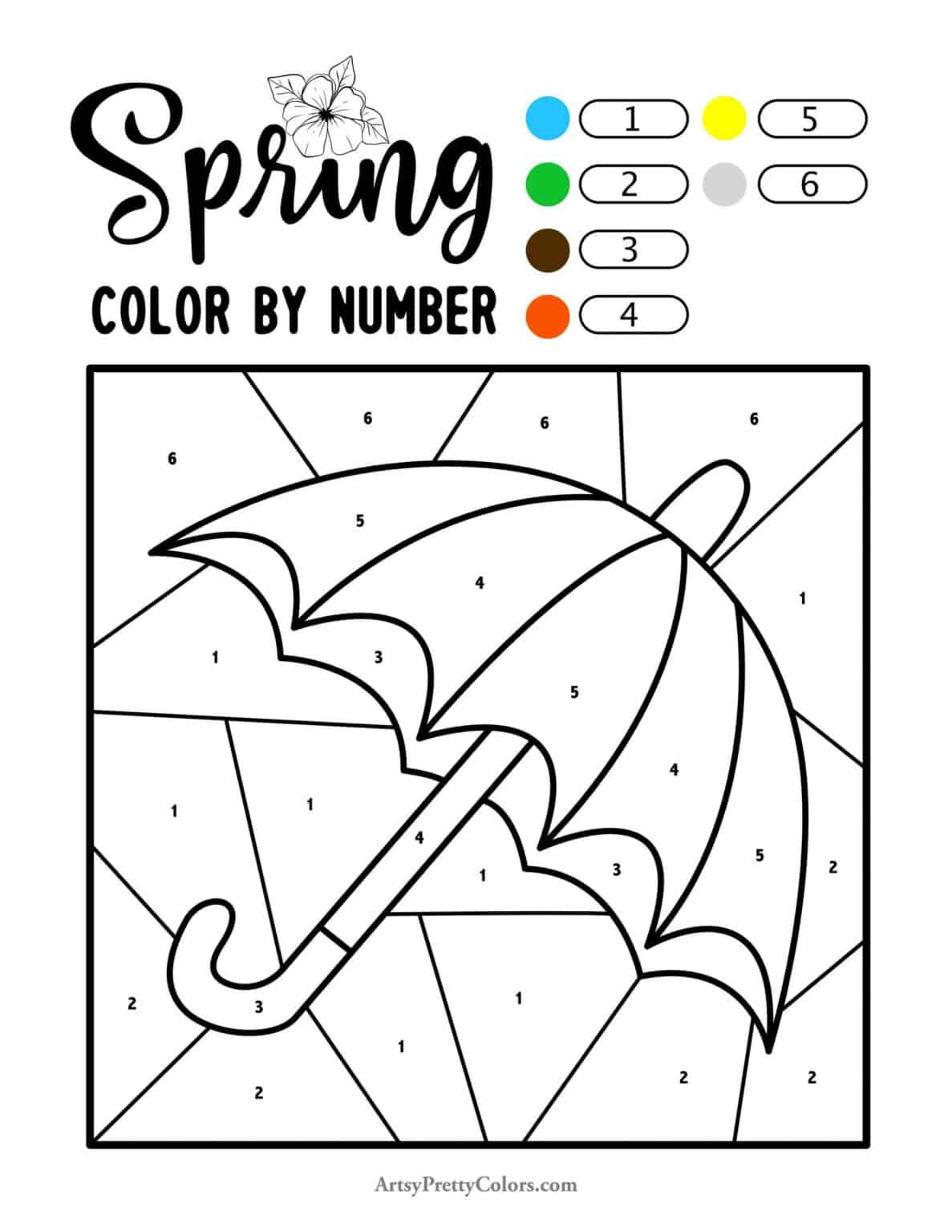 Spring Color By Number (Free Printables) - Artsy Pretty Colors