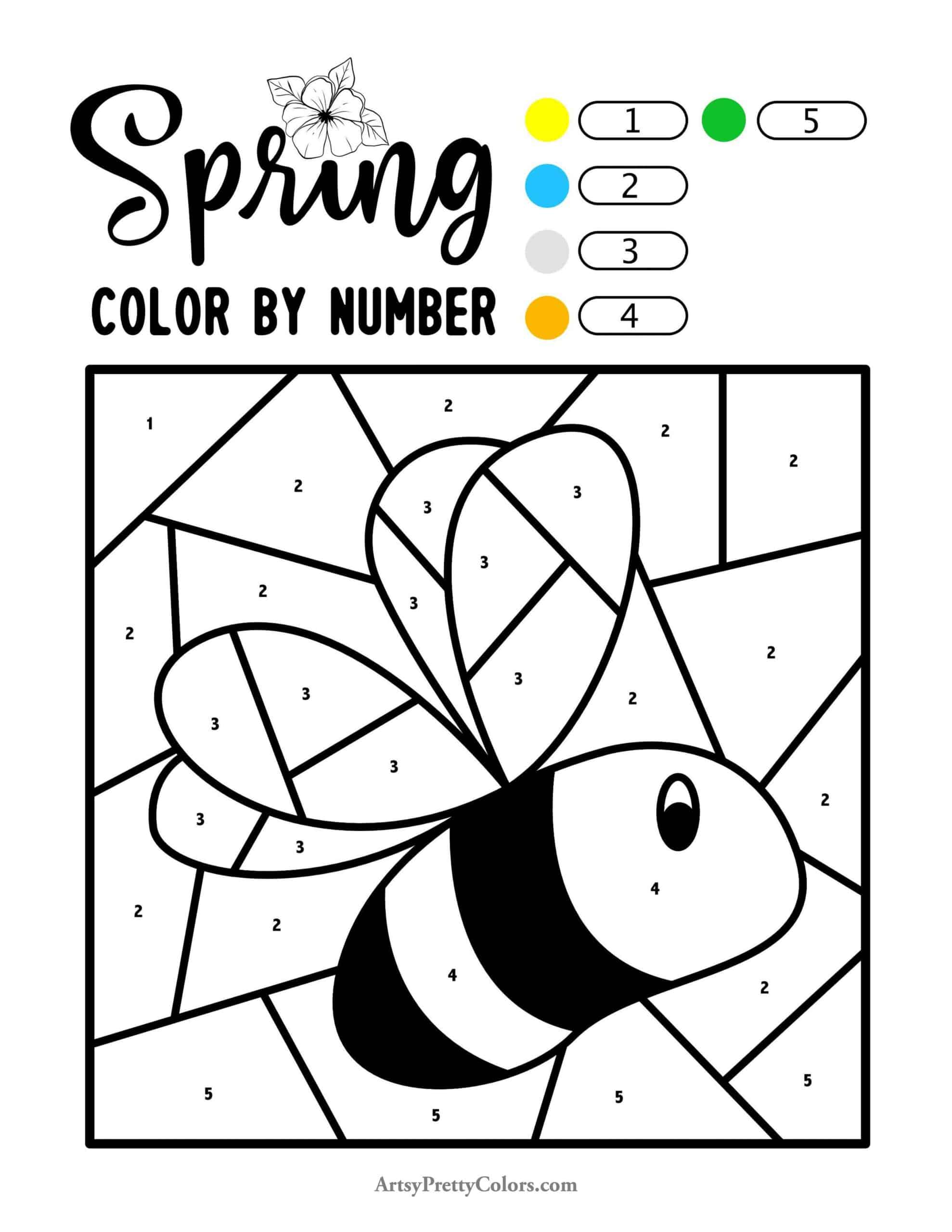 Spring Color By Number (Free Printables) - Artsy Pretty Colors