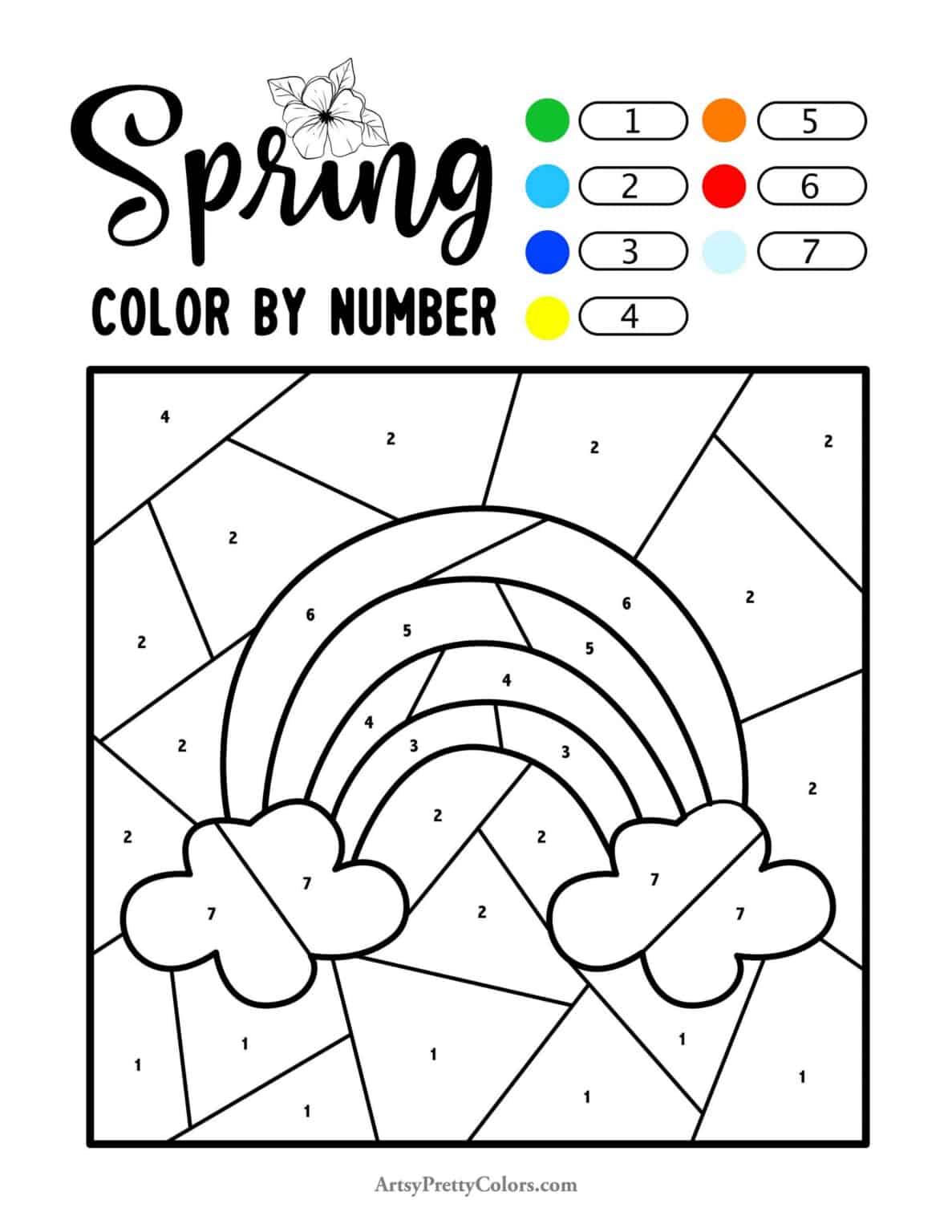 Spring Color By Number (Free Printables) - Artsy Pretty Colors