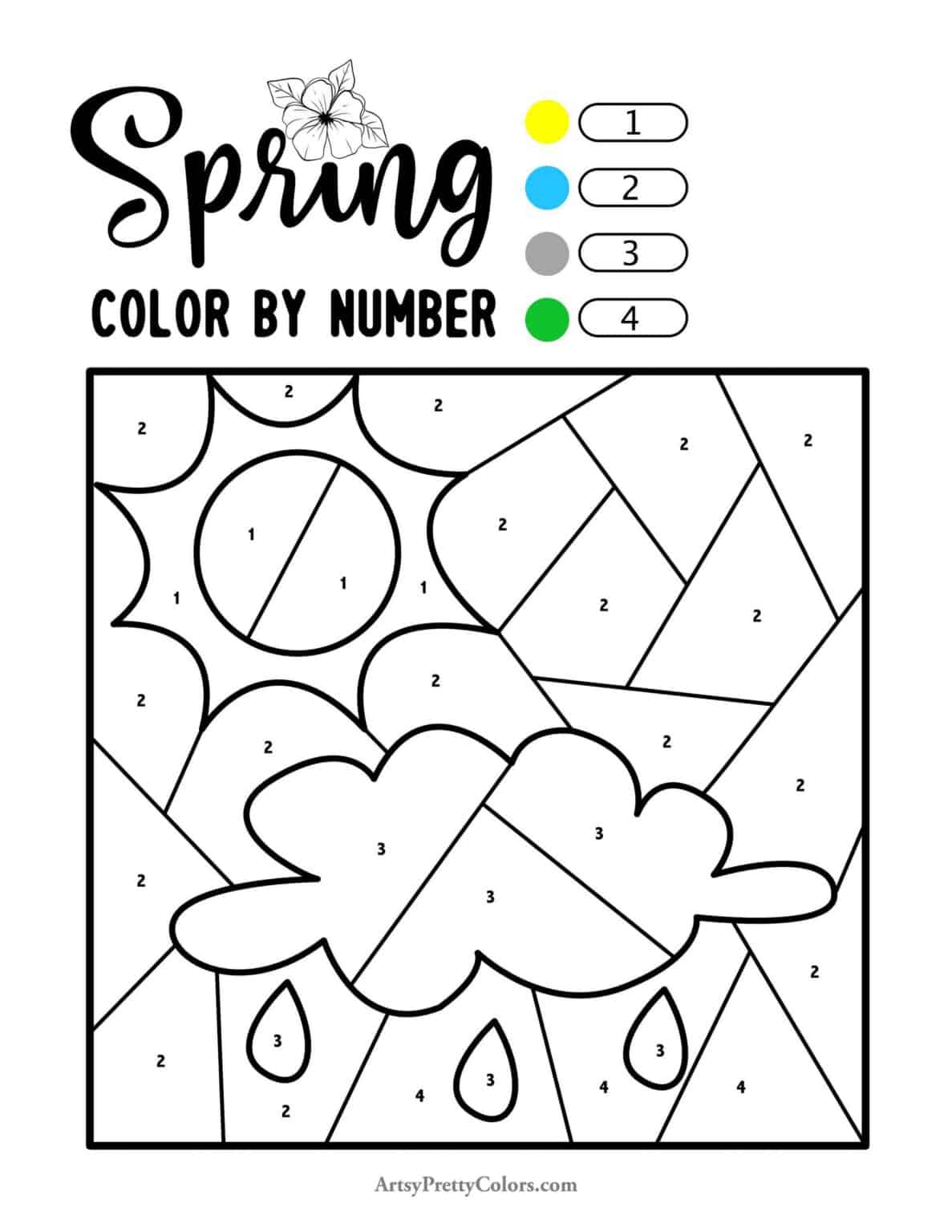 Spring Color By Number (Free Printables) - Artsy Pretty Colors
