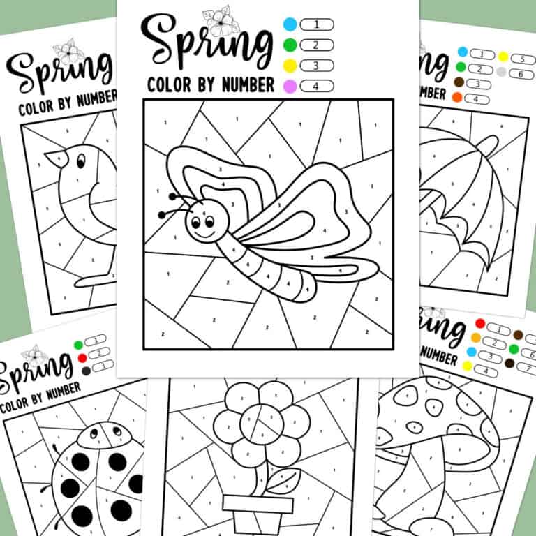 Spring Color By Number (Free Printables) - Artsy Pretty Colors