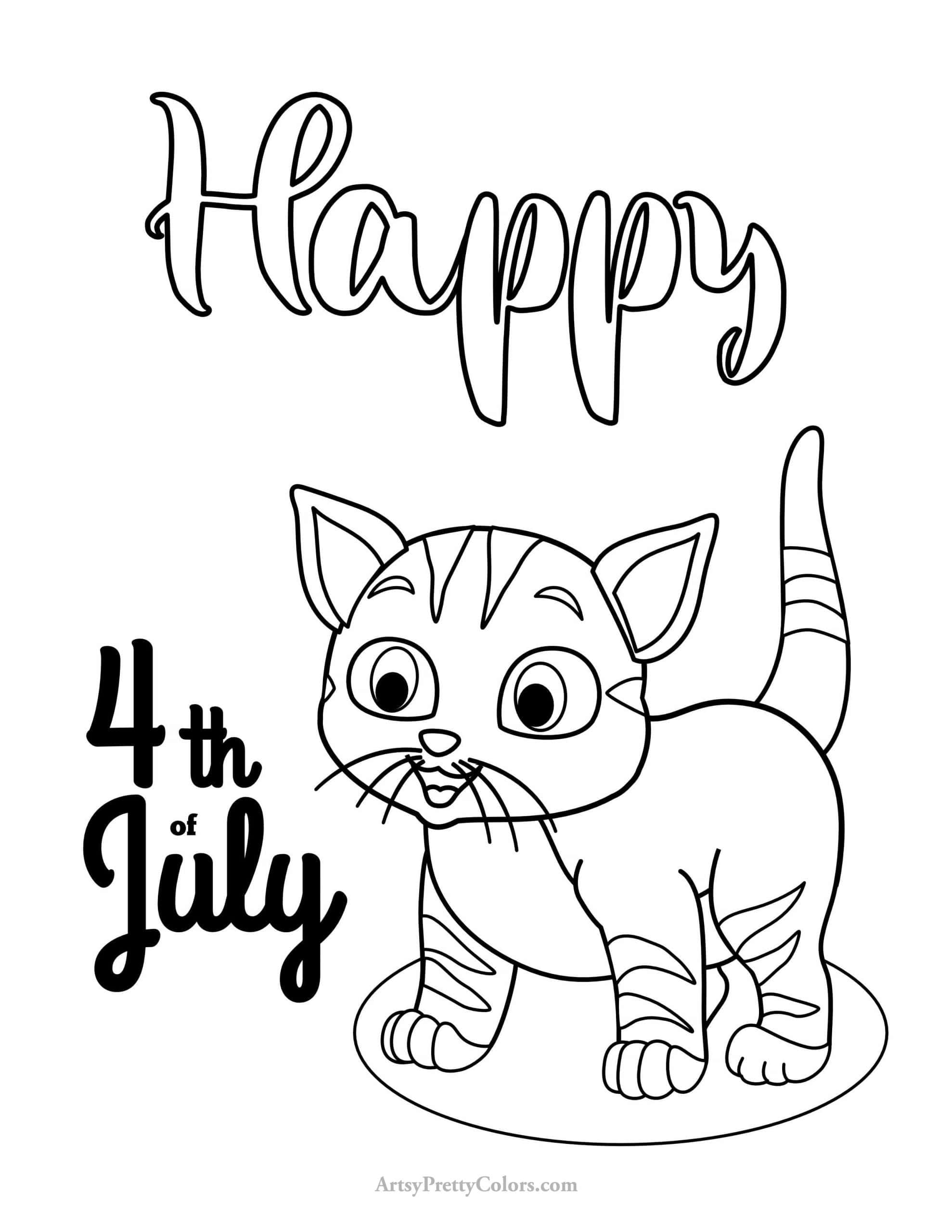 Patriotic Coloring Pages (July 4th) -For Free - Artsy Pretty Colors