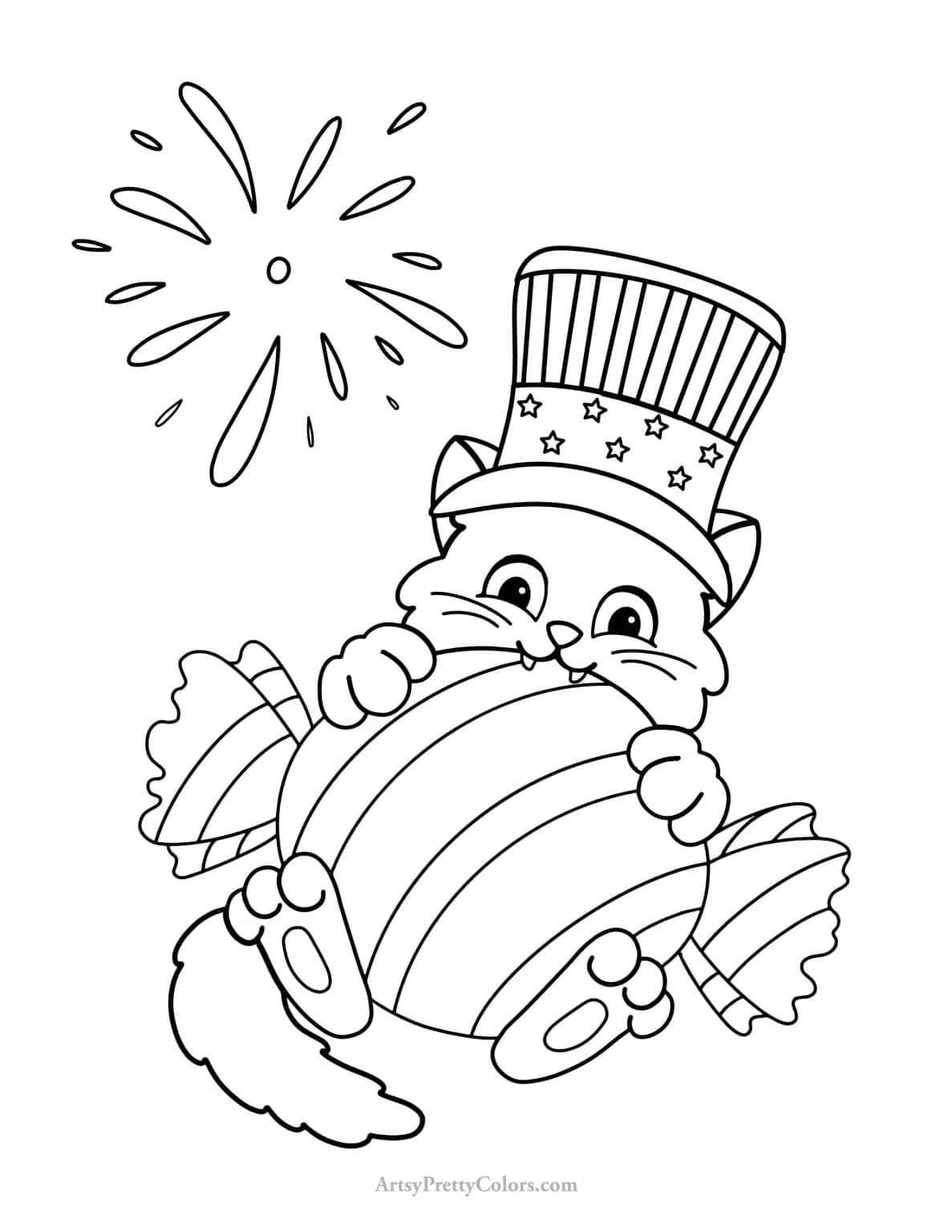 Patriotic Coloring Pages (July 4th) -For Free - Artsy Pretty Colors